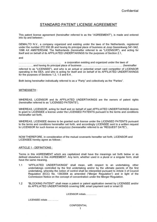 Free 50 Professional License Agreement Templates Templatelab Service 
