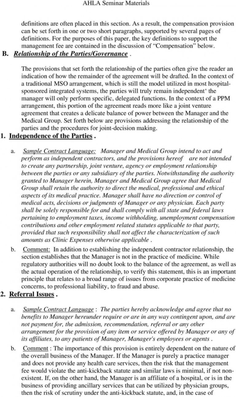 Printable Contracting Physician Practice Management Pdf Free Download ...
