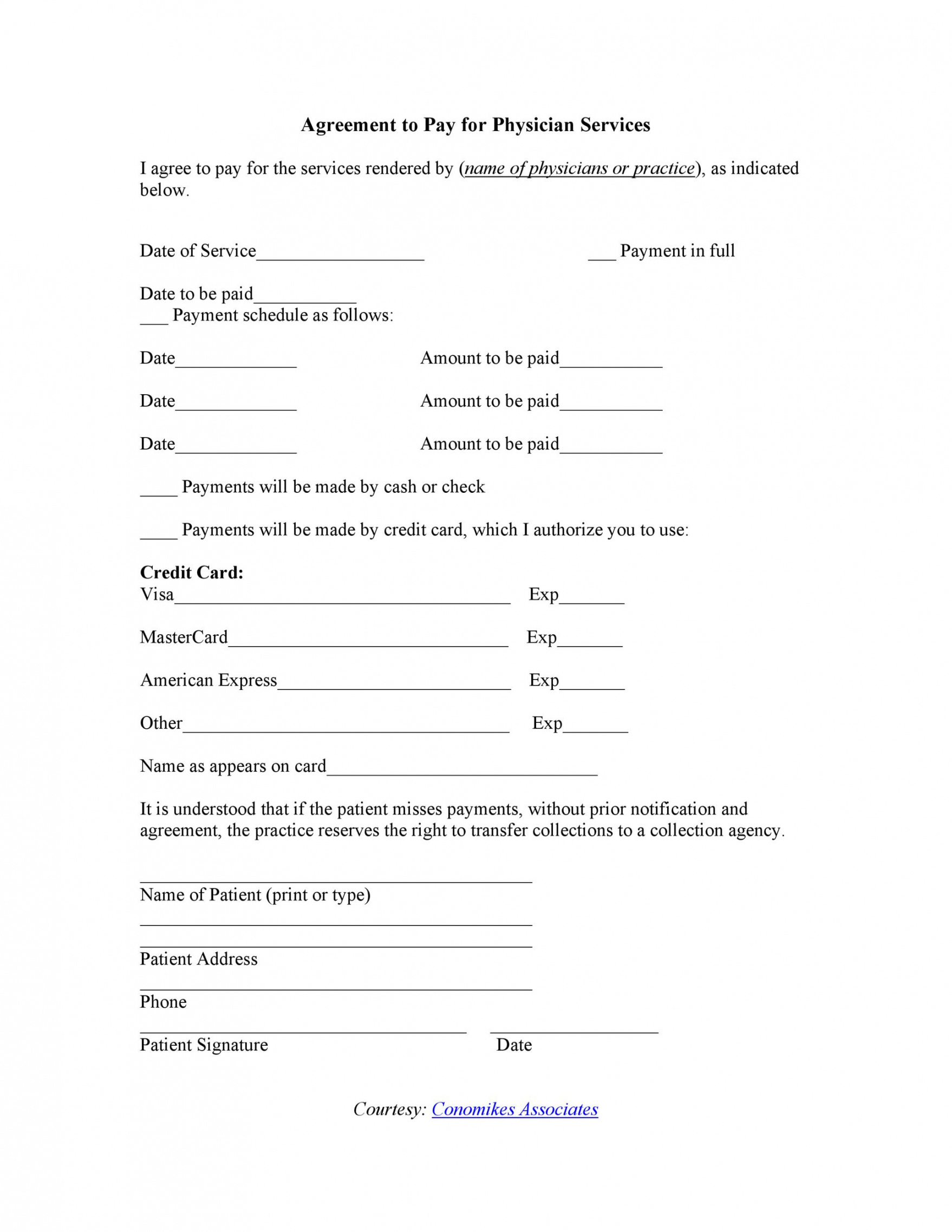 Printable Payment Agreement 40 Templates Contracts Templatelab 