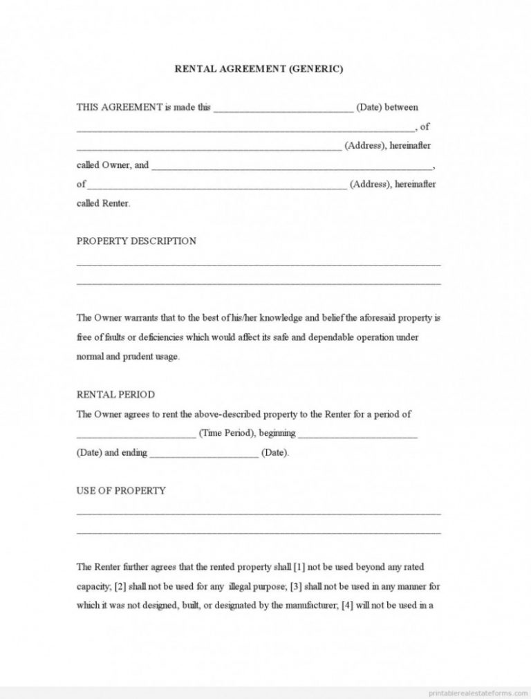 Sample Rental Agreement Template Free Addictionary Best Rental 