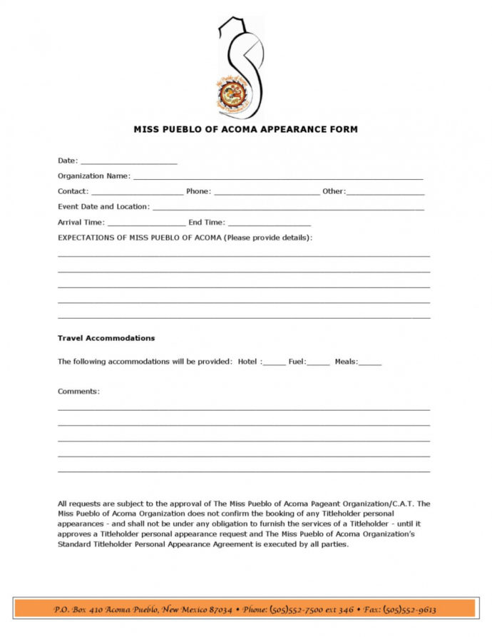 Appearance Formtracey Charlie Issuu Appearance Agreement Template Doc ...