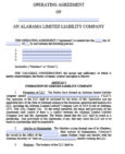 Printable Free Alabama Llc Operating Agreement Template Pdf Word ...