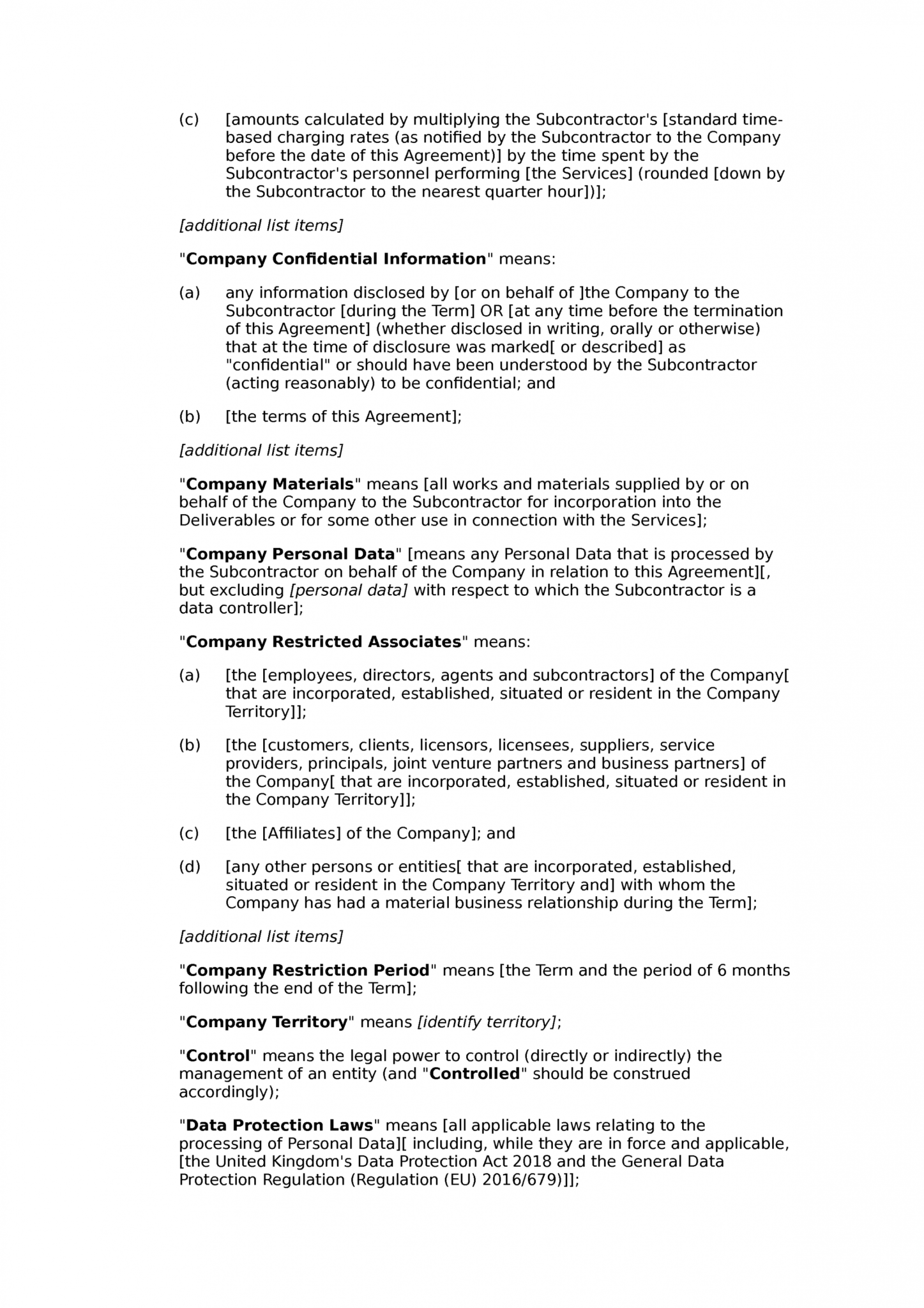 Printable Subcontractor Framework Agreement Standard Docular Framework ...