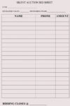 Editable Bid Sheet Templates For Silent Auction In Word Excel Pdf ...