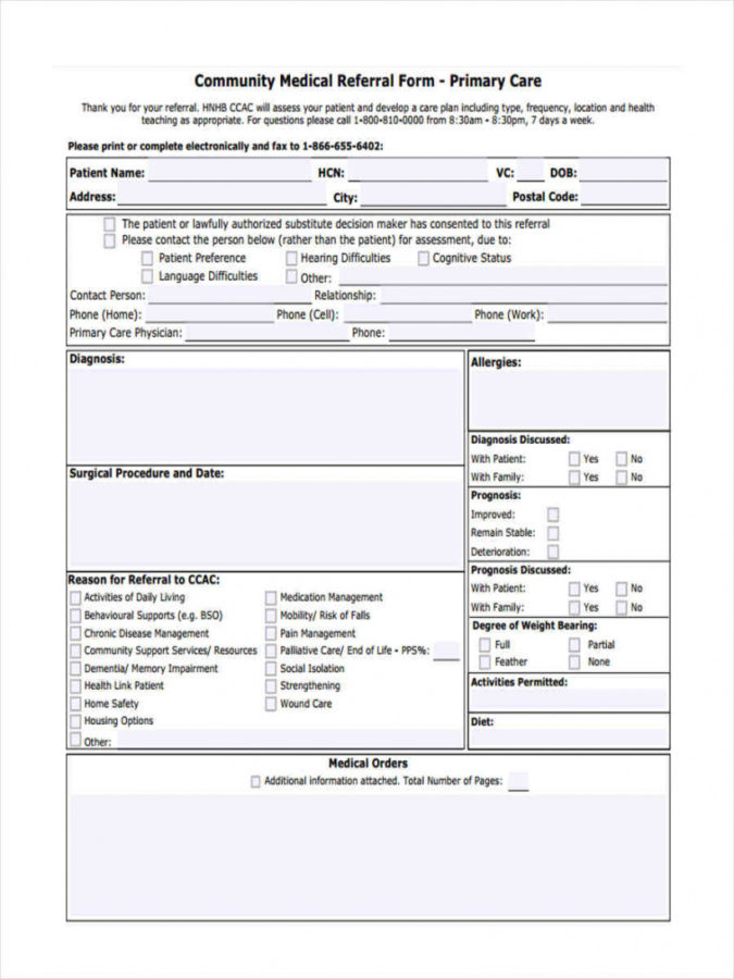 Free 7 Medical Referral Forms In Pdf Ms Word Doctor Application Form ...