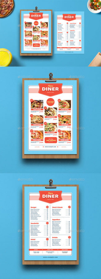 Free Diner Menu Graphics Designs & Templates From Graphicriver Retro ...