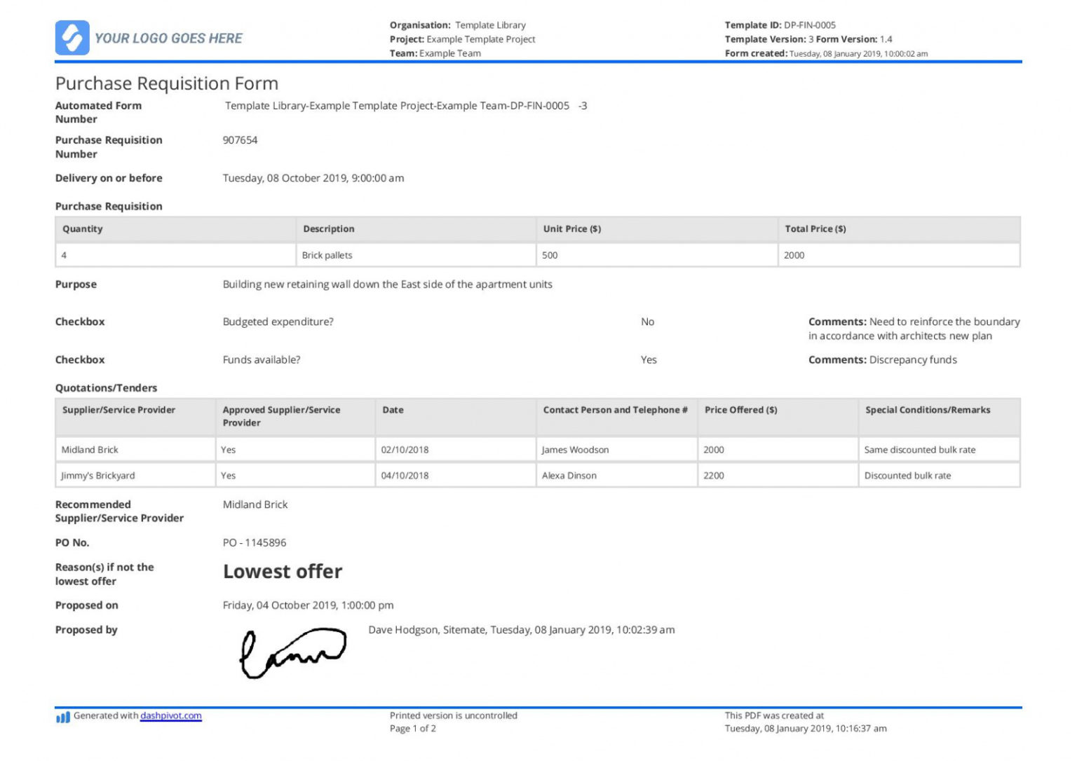 Free Purchase Requisition Form Template Better Than Excel Purchasing ...