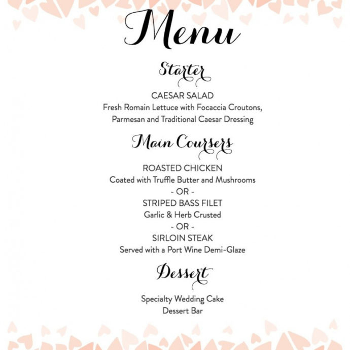 Free Template Download A Free Wedding Menu Template For Rsvp Wedding 