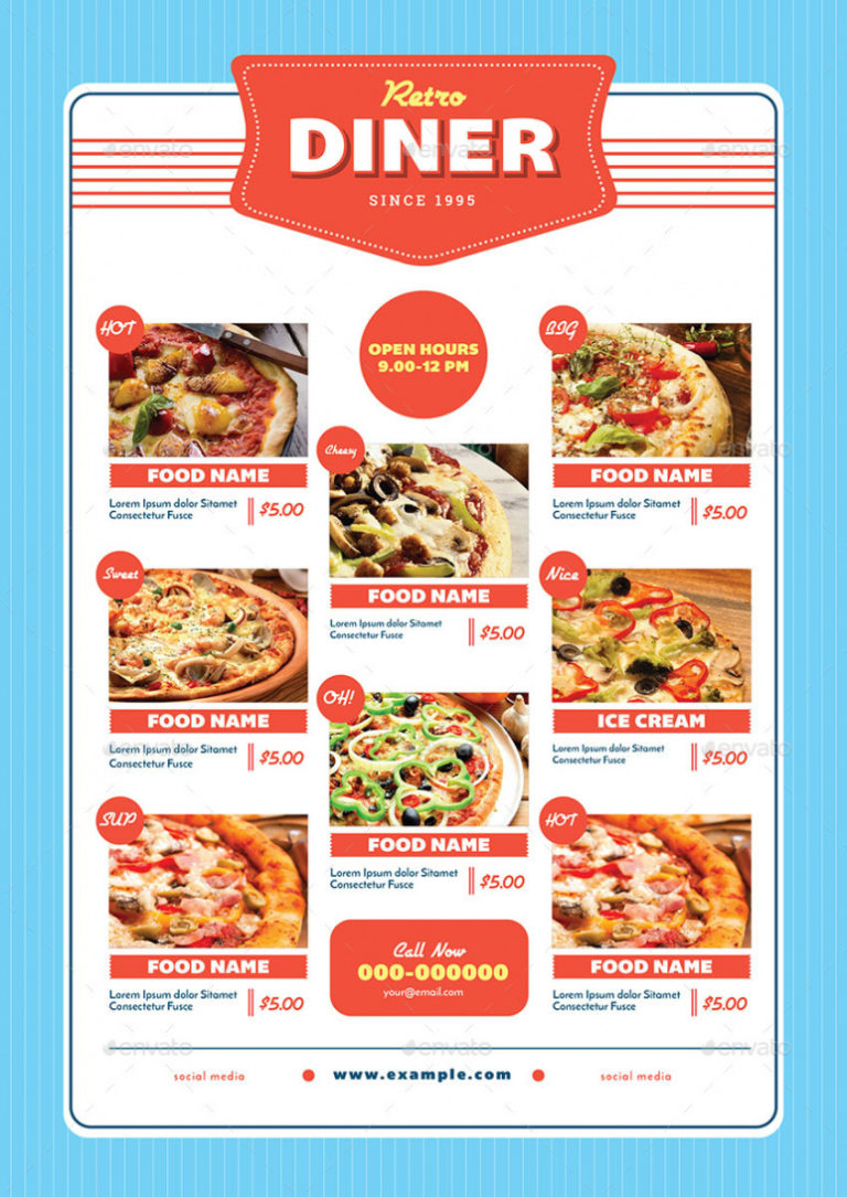 Sample Retro Diner Menu Retro Diner Menu Template Example ...