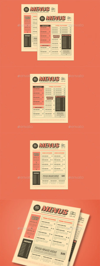 Sample Retro Menu Graphics Designs & Templates From Graphicriver Retro ...