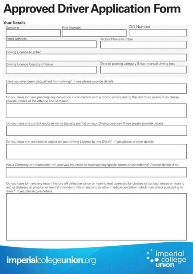 7 Driver Application Form Templates Pdf Free & Premium Motorcycle Club ...