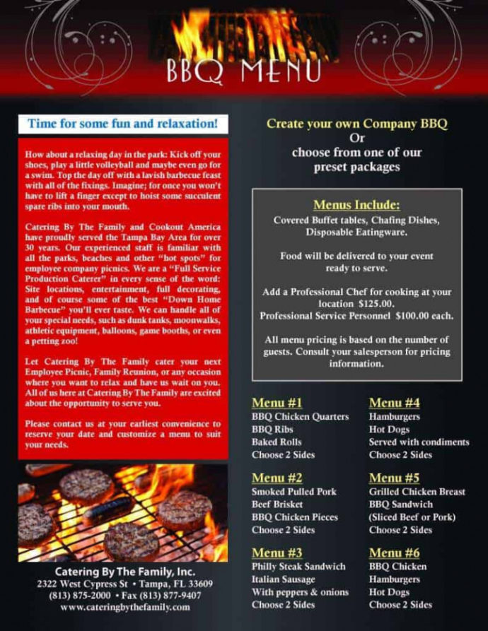 Bbq Menu Templates Word Excel Fomats Bbq Catering Menu Template Word ...
