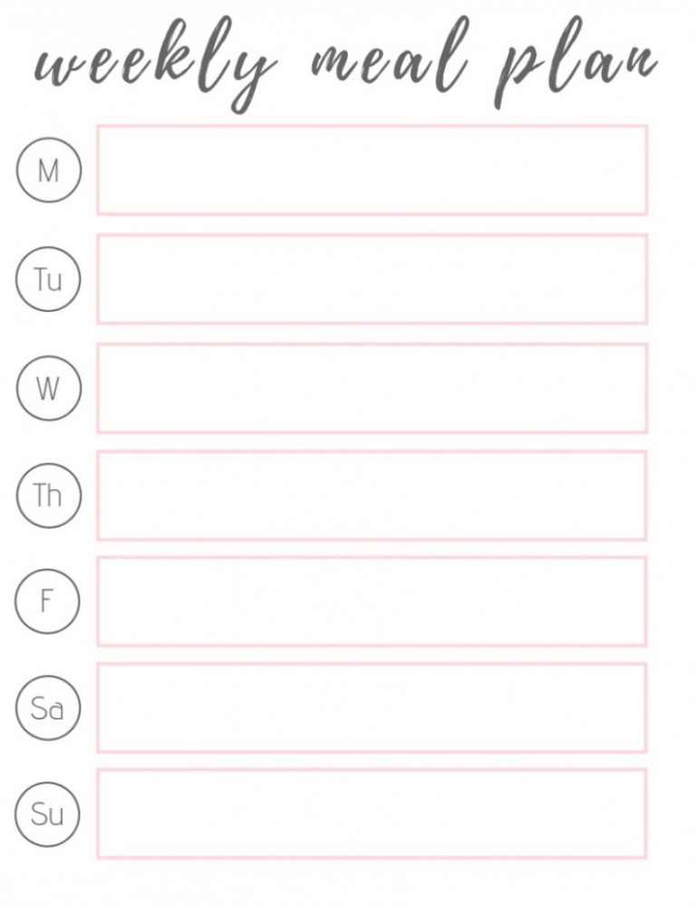 Editable Free Meal Plan Template ~ Addictionary Diet Menu Template ...