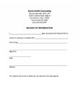 Counseling Release Of Information Form Template