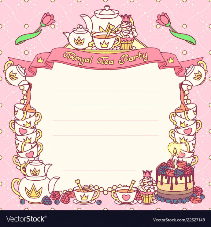 Editable Royal Tea Party Template Royalty Free Vector Image Tea Party ...
