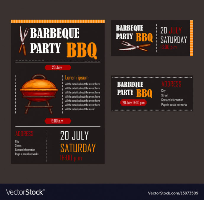 Editable Set Of Of A Bbq Menu Template Royalty Free Vector Image ...