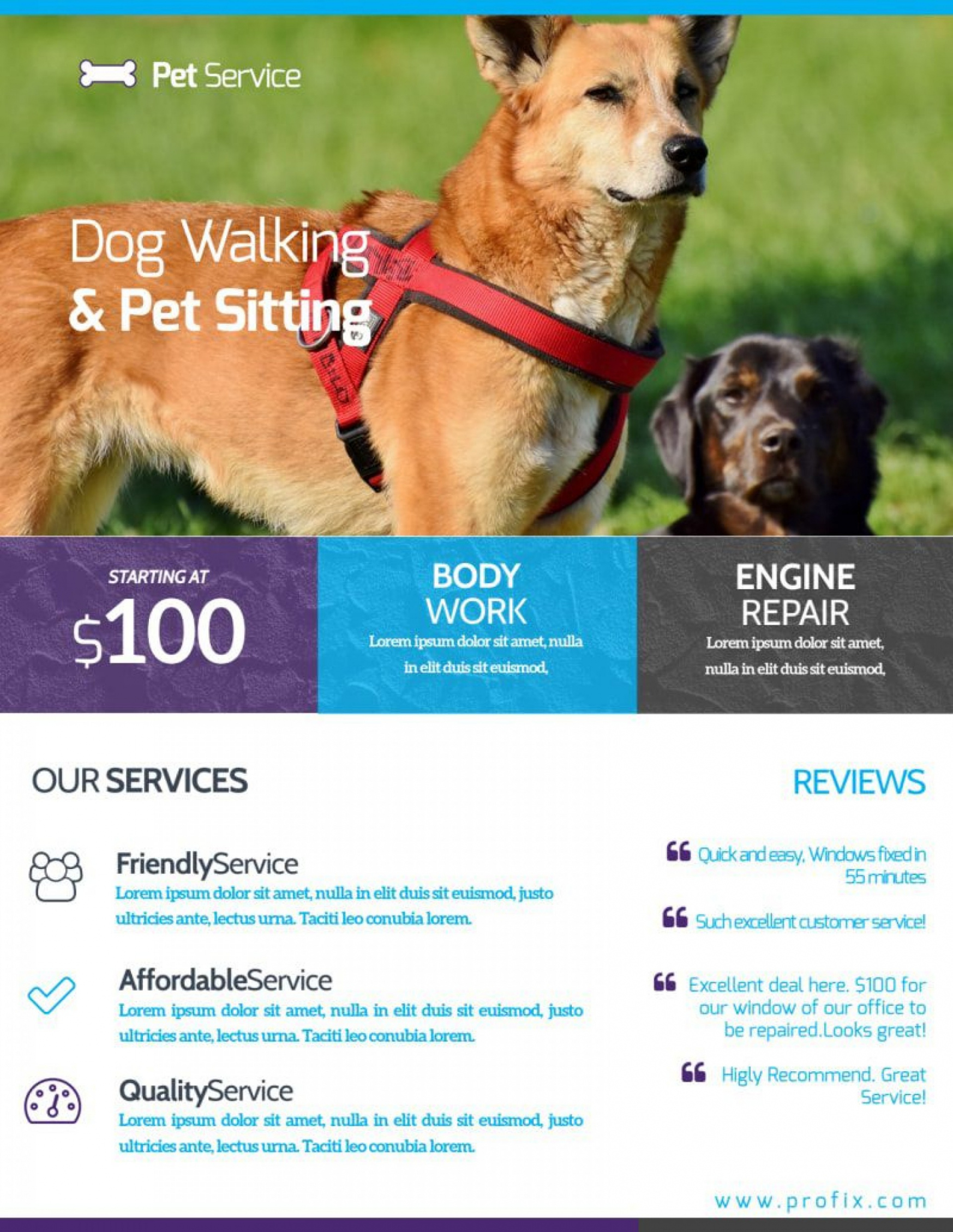 Free Dog Walking Flyer Template