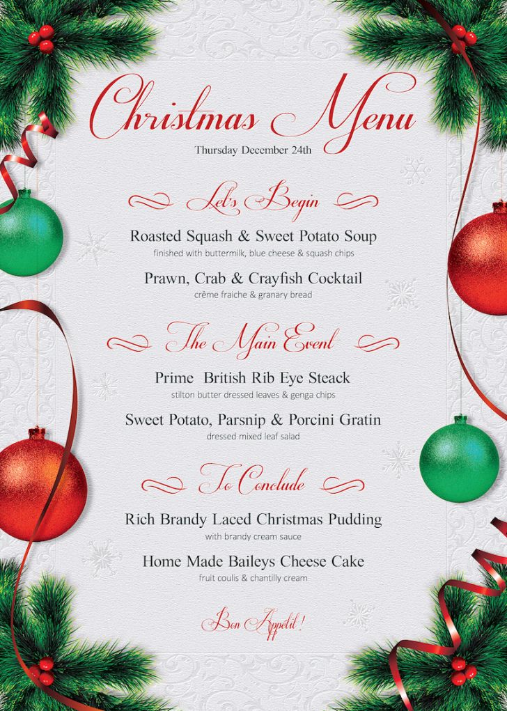Editable Christmas Menu Template Free Posters Design For Photoshop