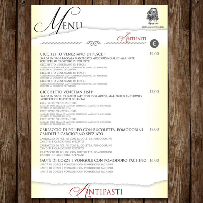 Fine Dining Restaurant Menu Template
