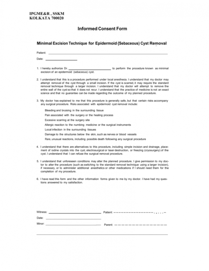 Editable Informed Consent Form Oral Surgery Consent Form Template Doc ...