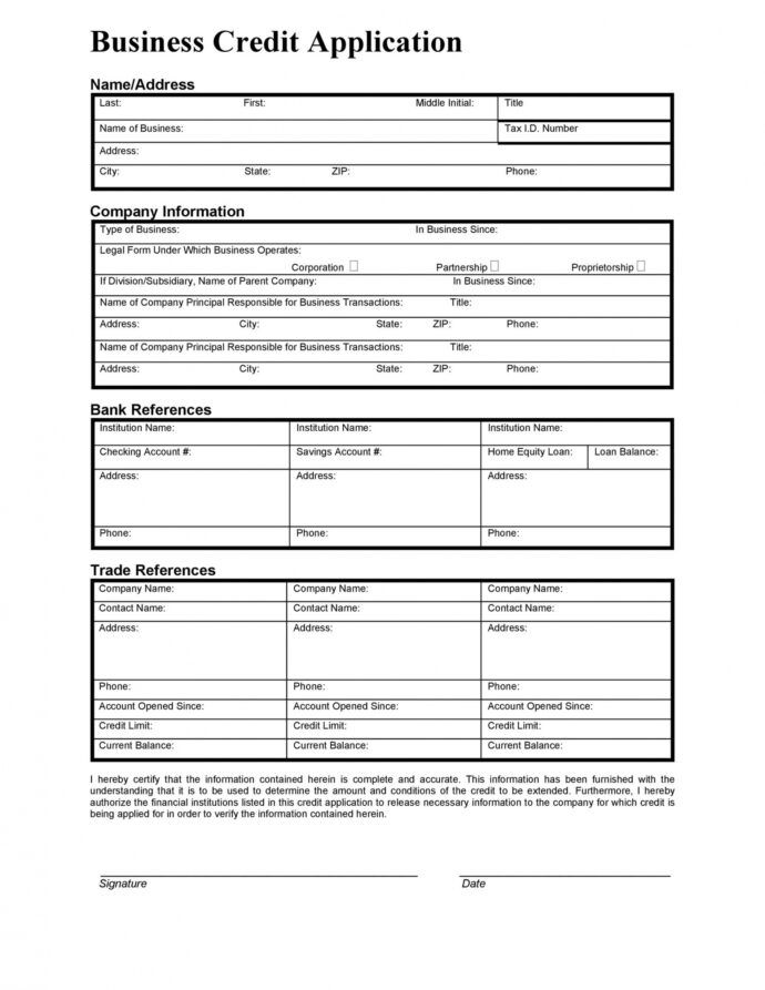 Customer Application Form Template