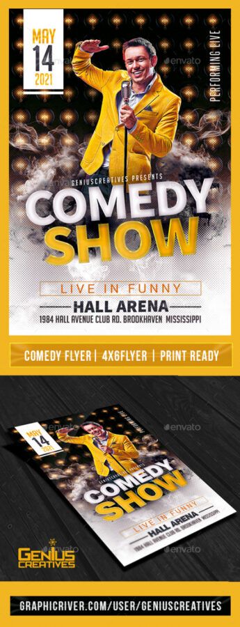 Printable Comedy Poster Graphics Designs & Templates From Graphicriver ...
