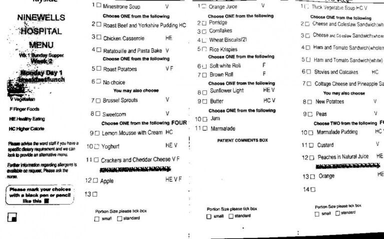 Printable Hospital Food Making The Best Of It Veganostomy Hospital ...