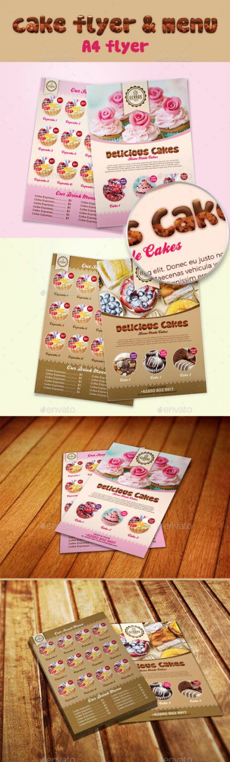 Sample Cake Cafe Menu Templates From Graphicriver Cupcake Menu Template ...