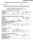 Parish Registration Form Template