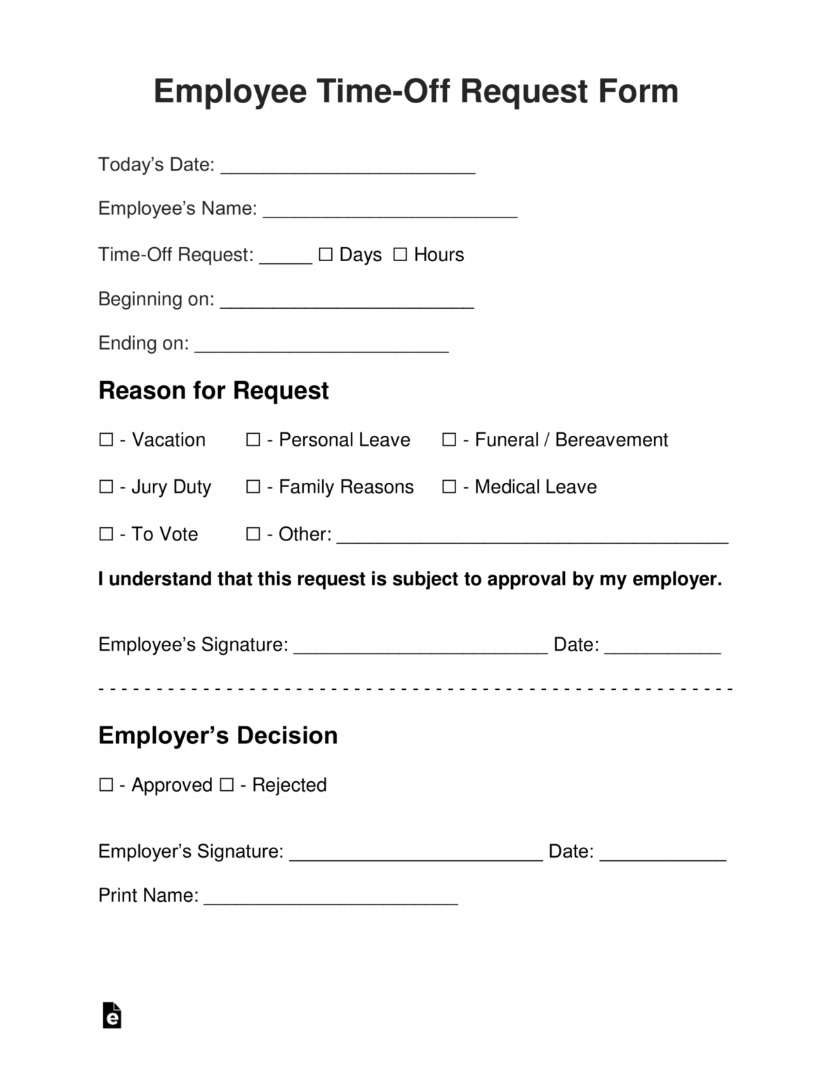 Sample Employee Timeoff Vacation Request Form Eforms Employee Vacation Sample Employee Timeoff Vacation Request Form Eforms Employee Vacation