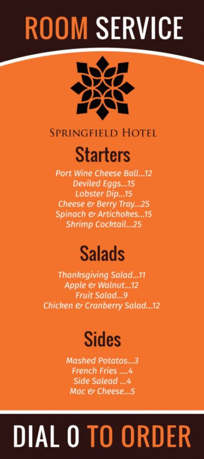 Sample Hotel Room Service Menu Template Mycreativeshop Room Service ...
