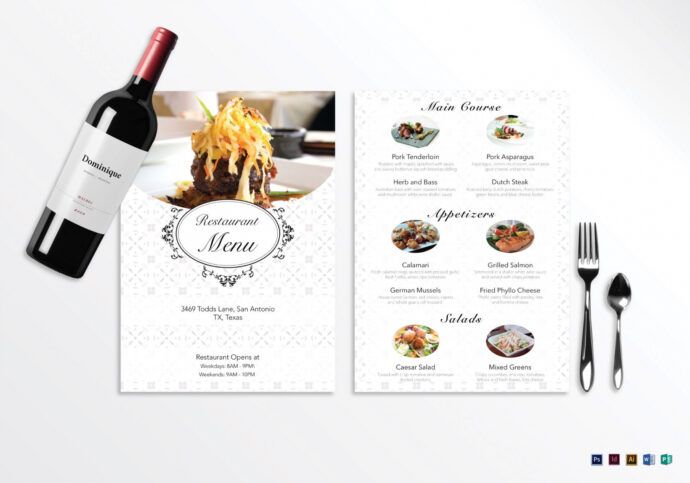 Blank Restaurant Menu Design Template In Psd Word Publisher Menu ...