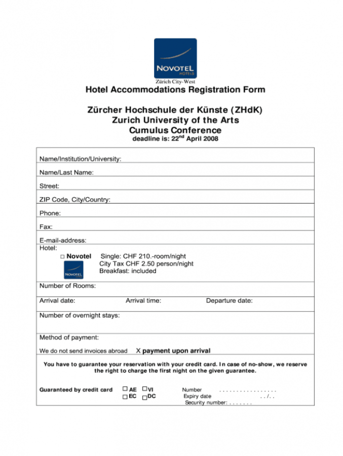 Editable Hotel Registration Form Fill Online Printable Fillable Hotel ...