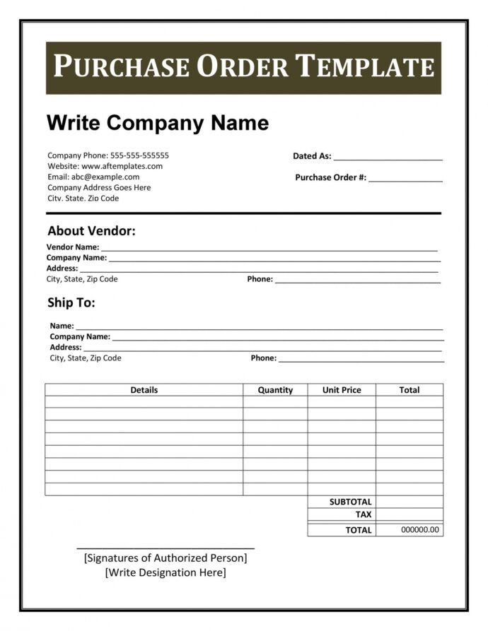 Editable Purchase Order Form Template Addictionary Company Details Form Template Example 