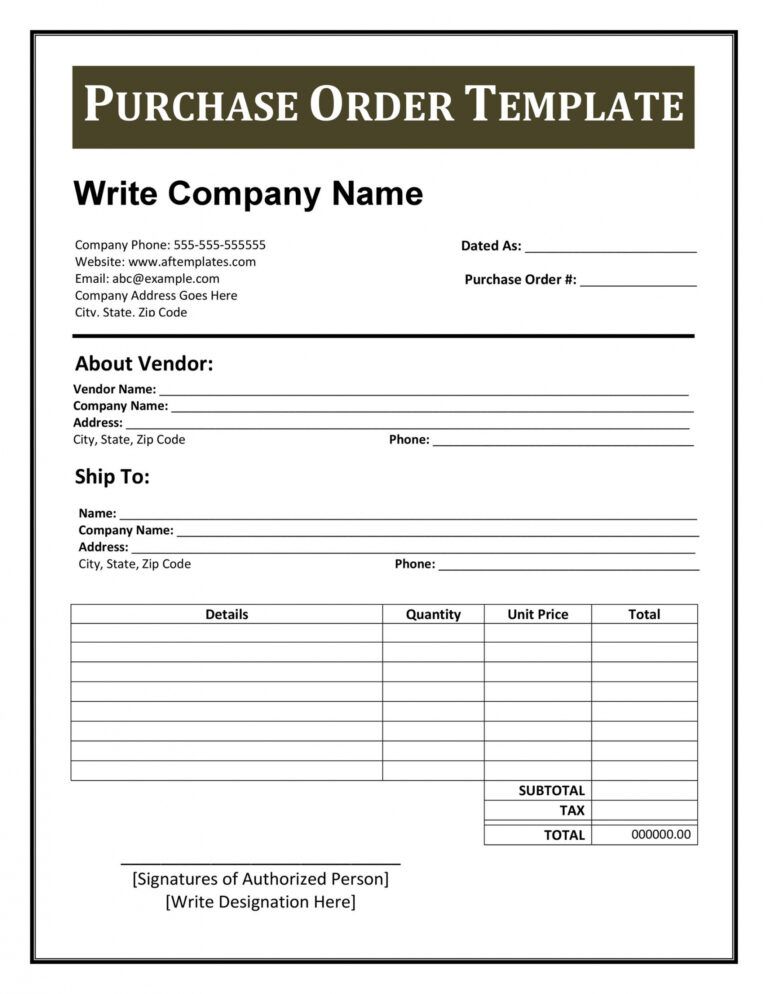 Editable Purchase Order Form Template ~ Addictionary Company Details ... Editable Purchase Order Form Template ~ Addictionary Company Details ...