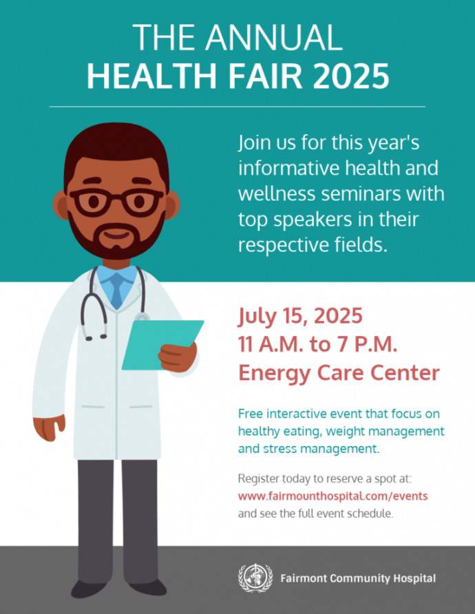 Editable Simple Healthcare Event Flyer Template Health Fair Poster ...