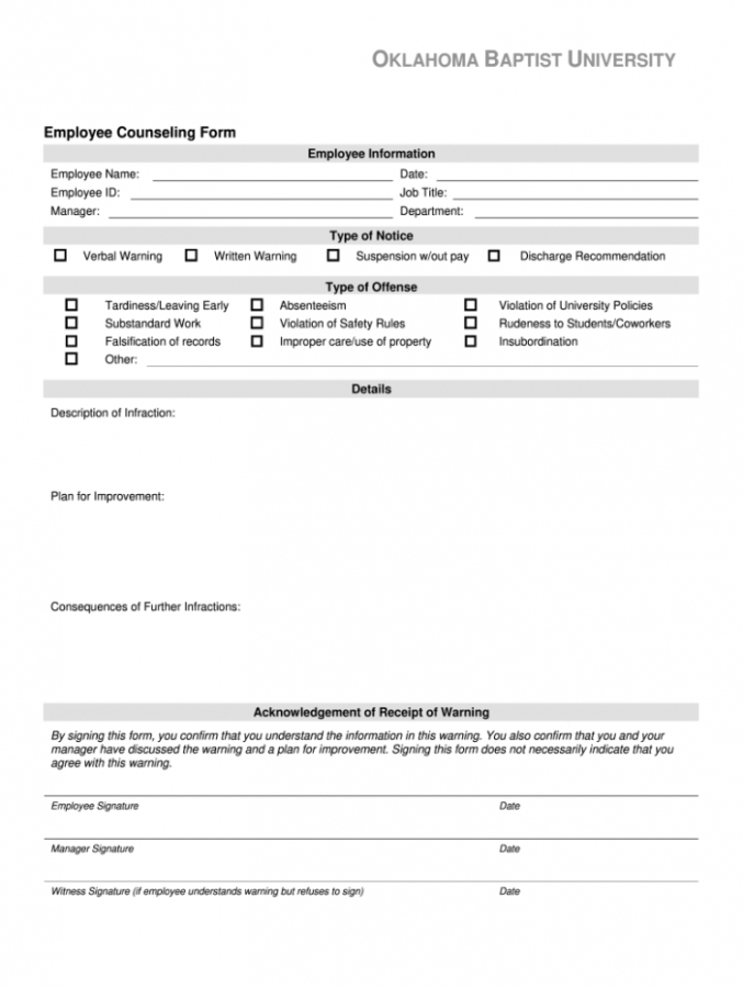 Employee Counseling Form Fill Out And Sign Printable Pdf Template 