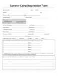Summer Camp Application Form Template