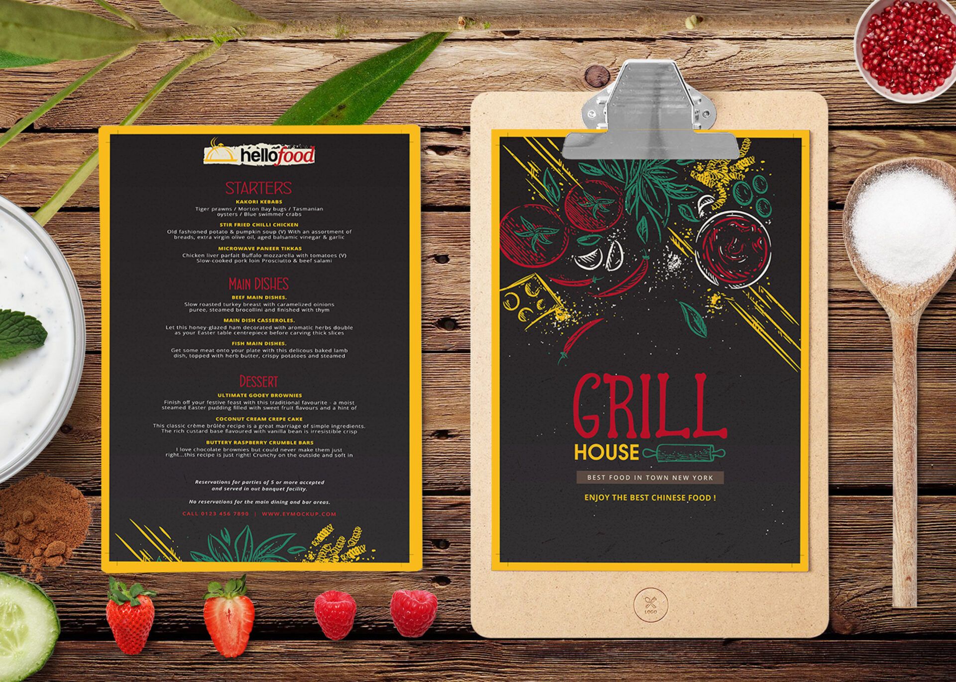 New Grill House Restaurant Menu Psd Template Bar And Grill Menu ...