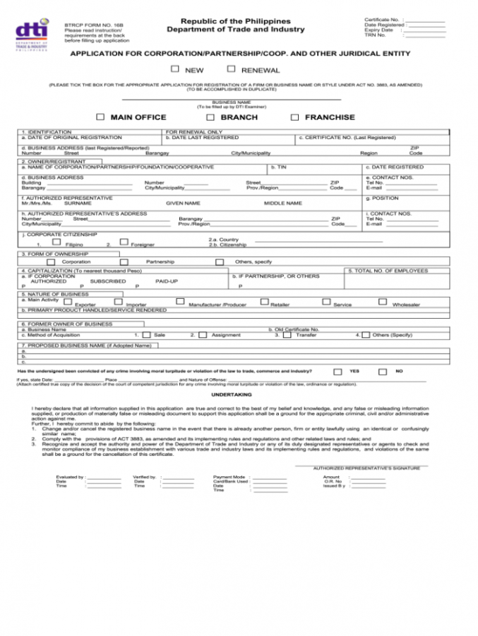Printable Dti Application Form Fill Out And Sign Printable Pdf Template ...