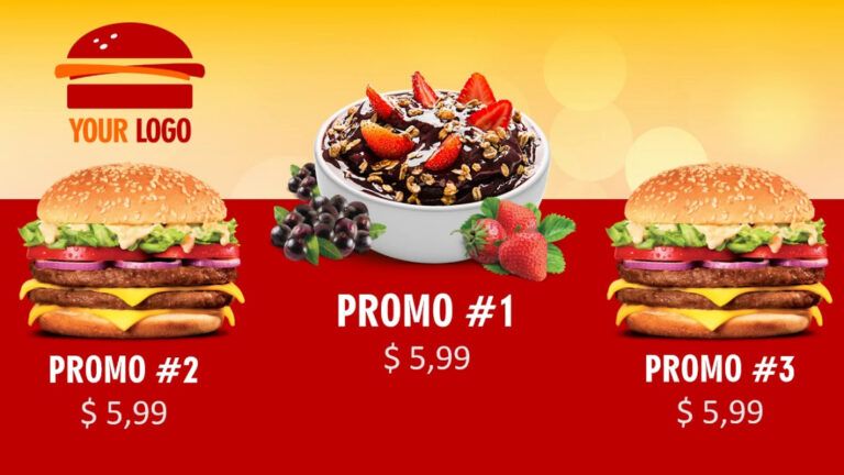 Sample Digital Signage Powerpoint Template Food And Restaurant Digital ...