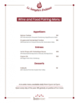 Wine Pairing Menu Template