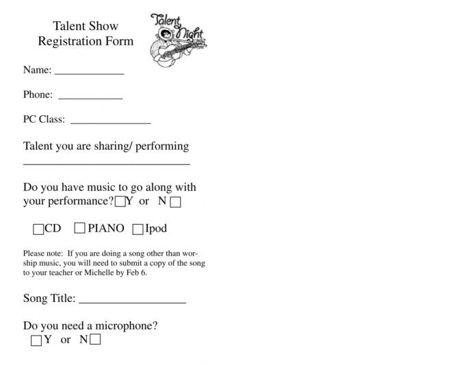 Free 11 Registration Forms Patient Registration Form Talent Show ...