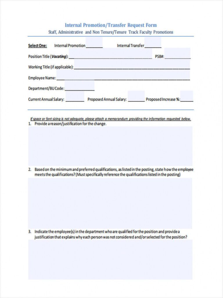 Free Free 8 Promotion Request Forms In Pdf Ms Word Promotion Request Form Template Doc ...