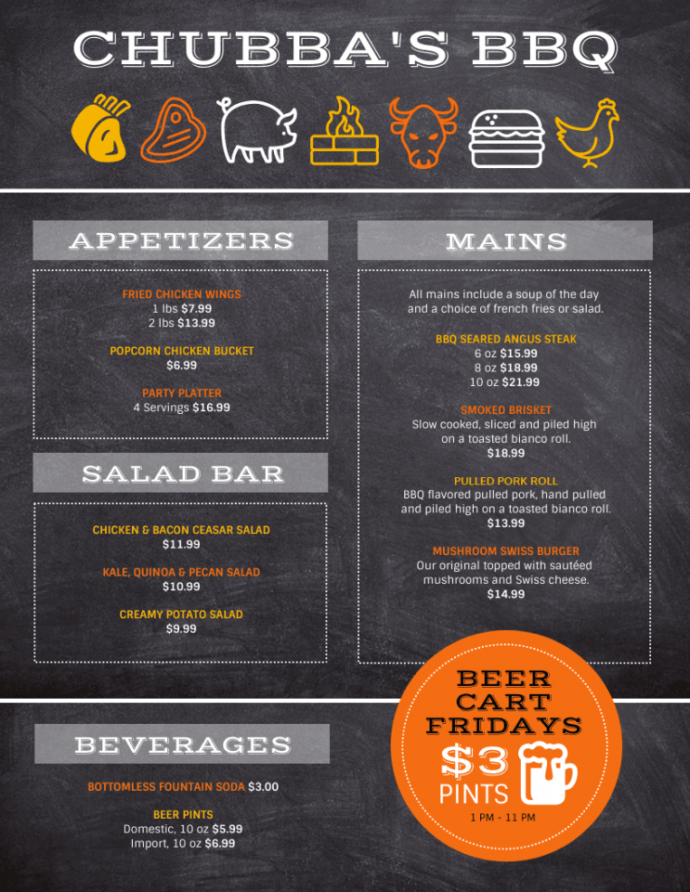 Printable Bbq Menu Template Grill Menu Template Example ...
