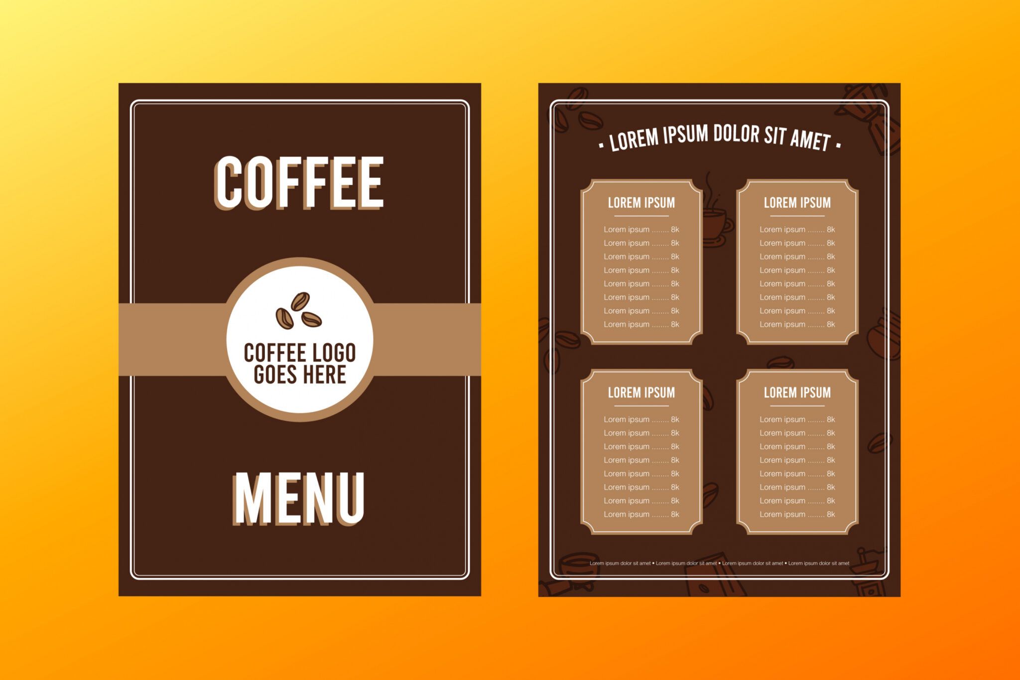 Printable Coffee Shop Menu Template Download Free Vectors Clipart ...