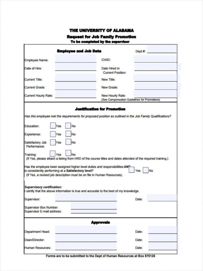 Printable Free 8 Promotion Request Forms In Pdf Ms Word Promotion Request Form Template PDF ...