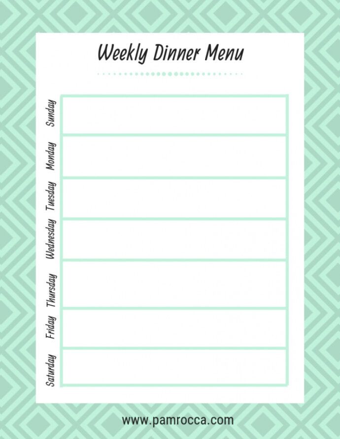 Home Dinner Menu Template