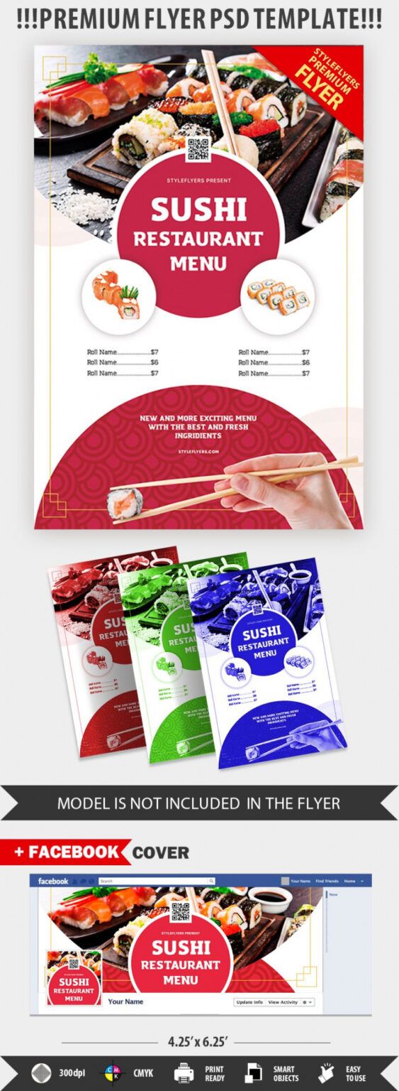 Sample Sushi Restaurant Menu Psd Flyer Template 30164 Styleflyers Soul 