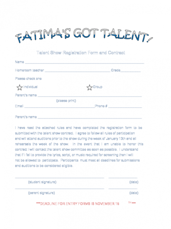 Talent Show Registration Form Template